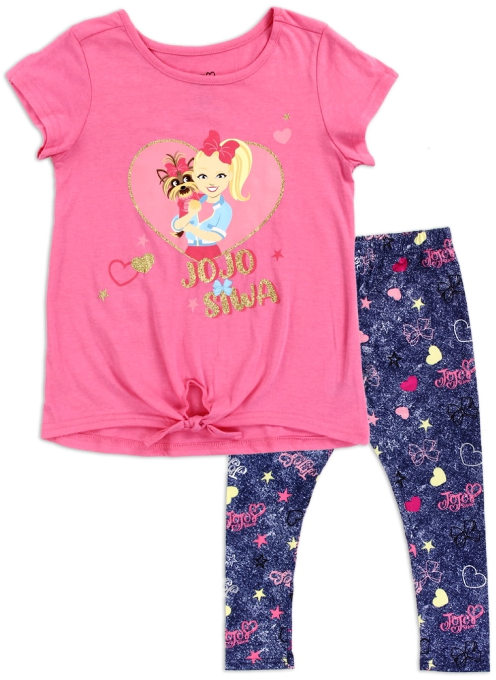 JoJo Siwa - JoJo Siwa Girls' Tie-Front Top and Leggings Set (Little ...