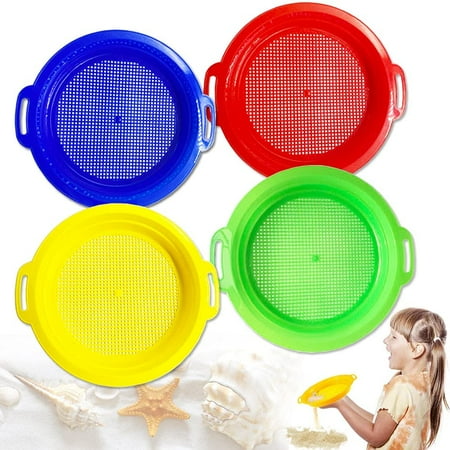 4 Pack Multicolor Plastic Sand Sifter,Beach Sieve,Sand Sifter Sieves ...