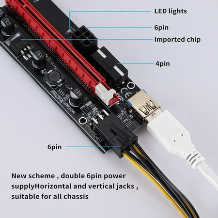 PCI-E Riser Board 1X to 16X GPU Extender 1X to 16X board Riser Card PCI ...