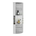 Shunda K 71" Corner Bar Cabinet with Five Shelves, Eight Bottle Cubbies ...