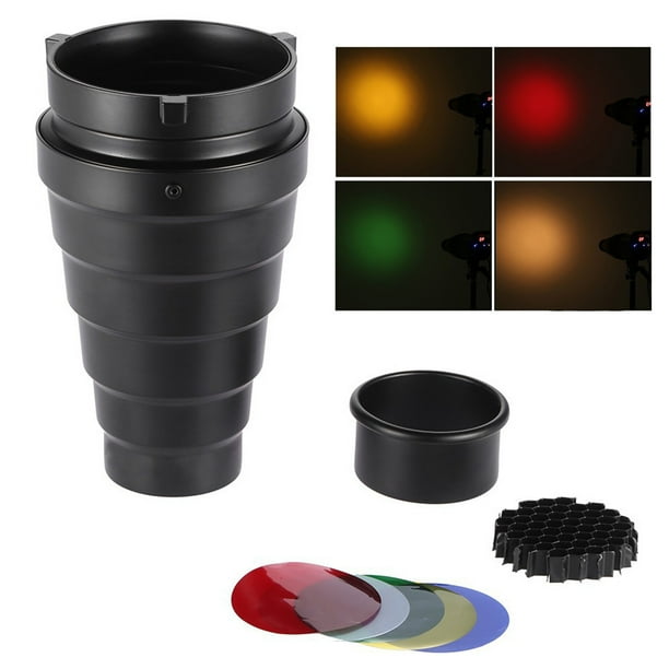 Flash Conical Snoot with Honeycomb Grid Color Filter Kit for Bowens ...