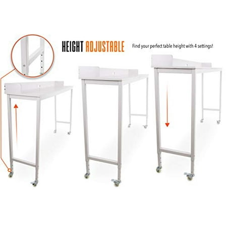 Joy Overbed Table with Wheels for Full/Queen Beds | Height Adjustable ...