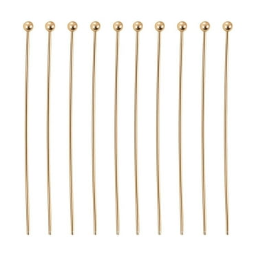 300Pcs Brass Eye Pins Long-Lasting Plated Nickel Free Real 18K Gold ...