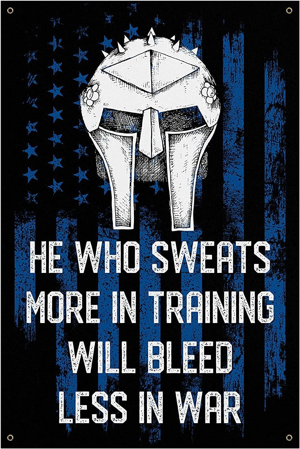 He Who Sweats Banner - Home Gym Decor - Large Motivational Quote Art ...