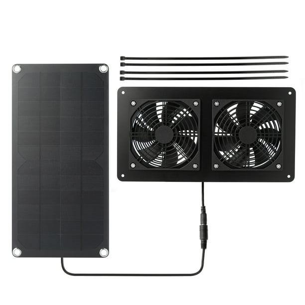 Solar Powered Dual Fan Panel Fan 10W Weatherproof solar panel kit for ...