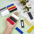 1box 18Pcs 9 Colors Plastic Brooch Blank Name Plate Mixed Color 24.5x74 ...