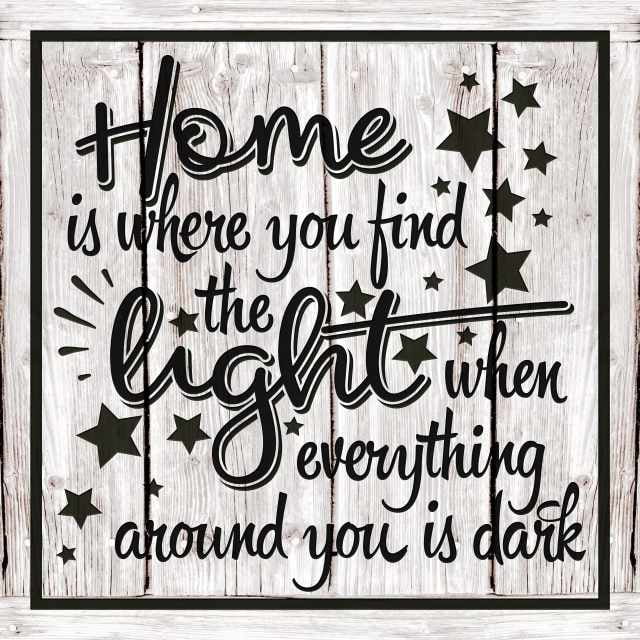 Home is where you find the light Rustic Farmhouse Style White Wood Sign ...