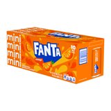 Fanta Orange Fruit Mini Soda Pop Soft Drink, 7.5 fl oz, 10 Pack Cans ...