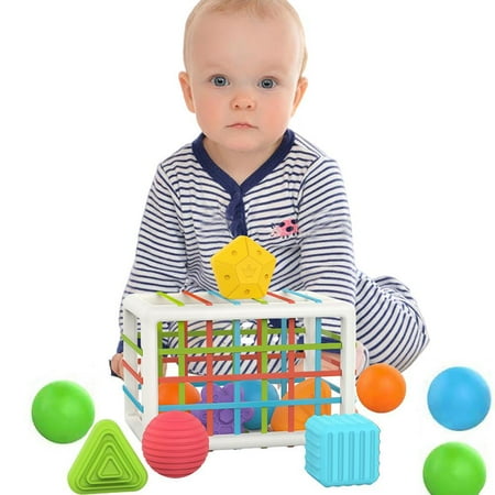 Baby Shape Sorting Toy Colorful Sorting Baby Toy with Elastic Bands ...