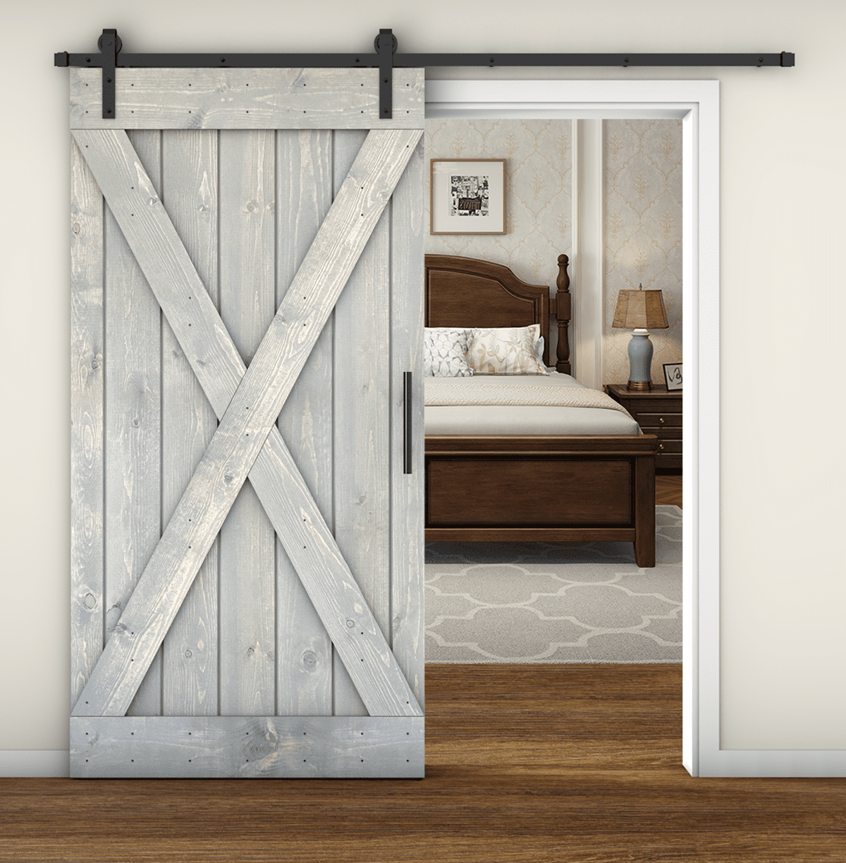 Essencaliy 42in x84in Solid Wood Barn Door, Made-in-USA Farmhouse ...