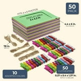 50 Pack DIY Cardboard Picture Frames 4x6 with Clothespin Clips ...