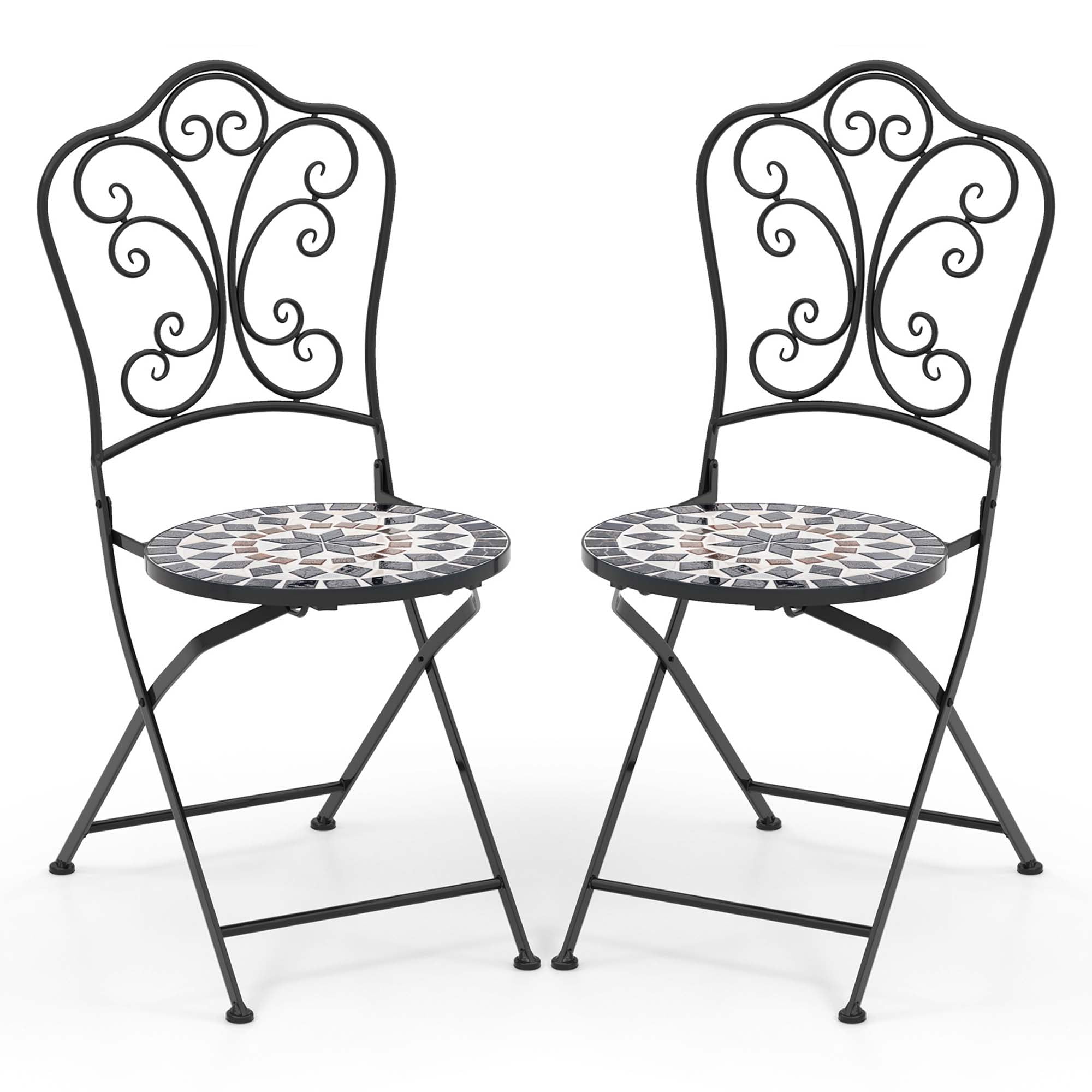 Click here for Costway Set Of 2 Mosaic Chairs For Patio With Deco... prices