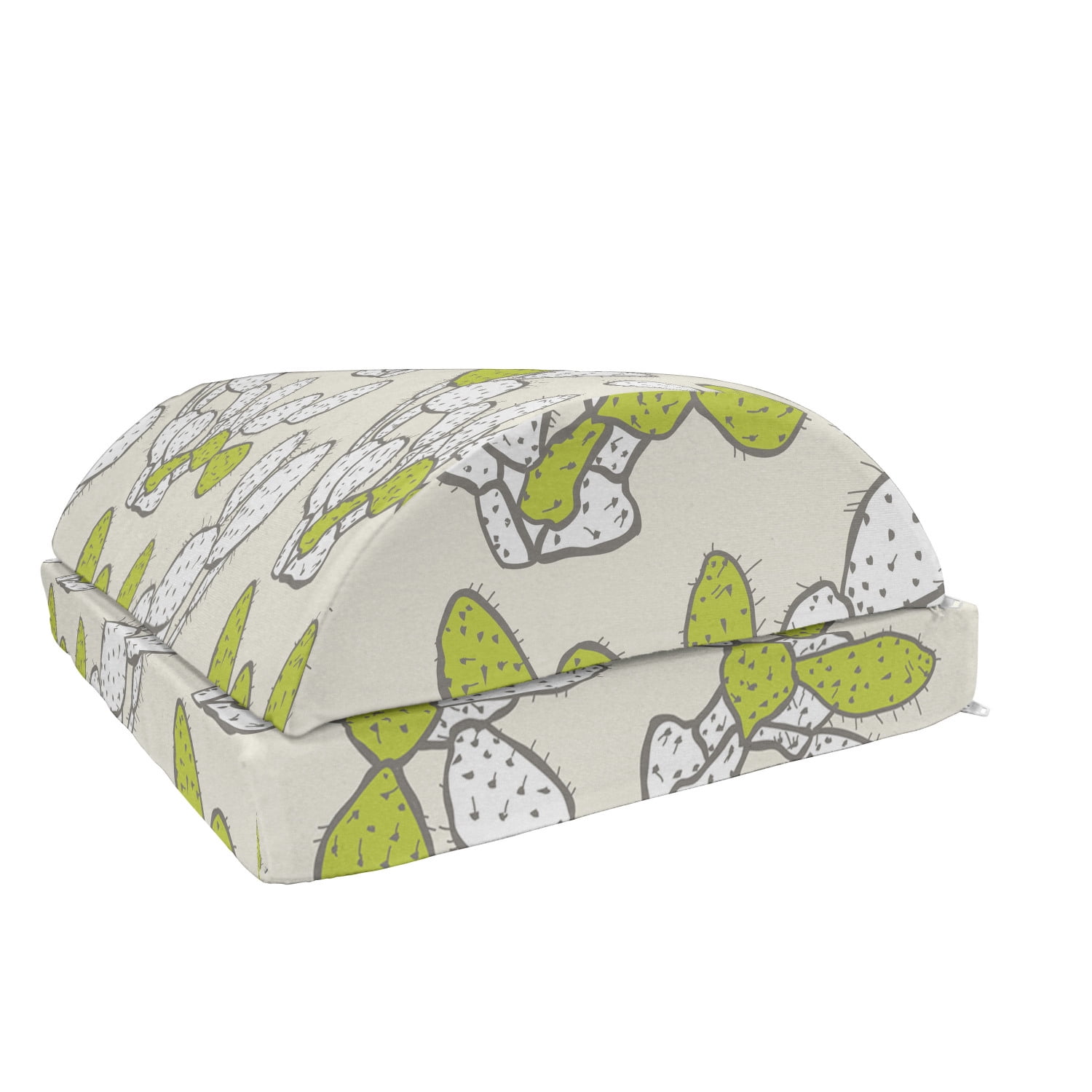 Cactus Foot Rest, Pattern of Exotic Cacti Along Thorns Drawing on ...