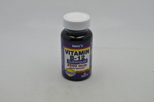 Basic Vitamins Vitamin B-12 Tablets, 2500 mcg, 60 Count - Walmart.com ...