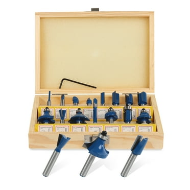 Stalwart Router Bit Set, 24 Piece Kit With Shank And Wood Storage Case ...