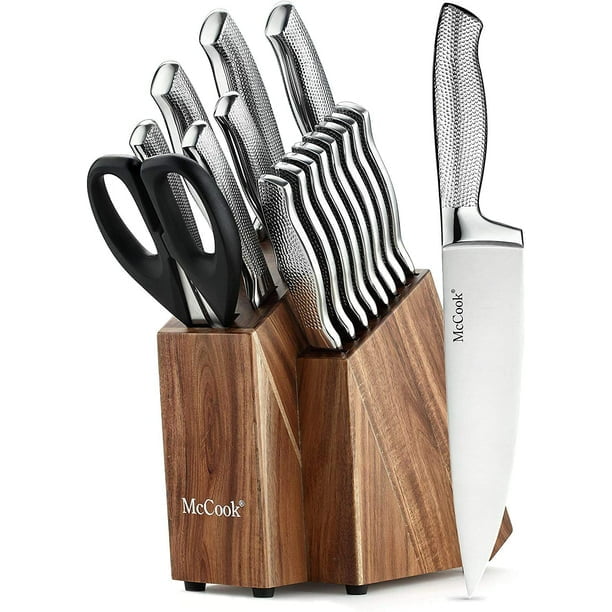 McCook MC20 Premium Knife Sets,17 Pieces Full Tang Hammered German ...