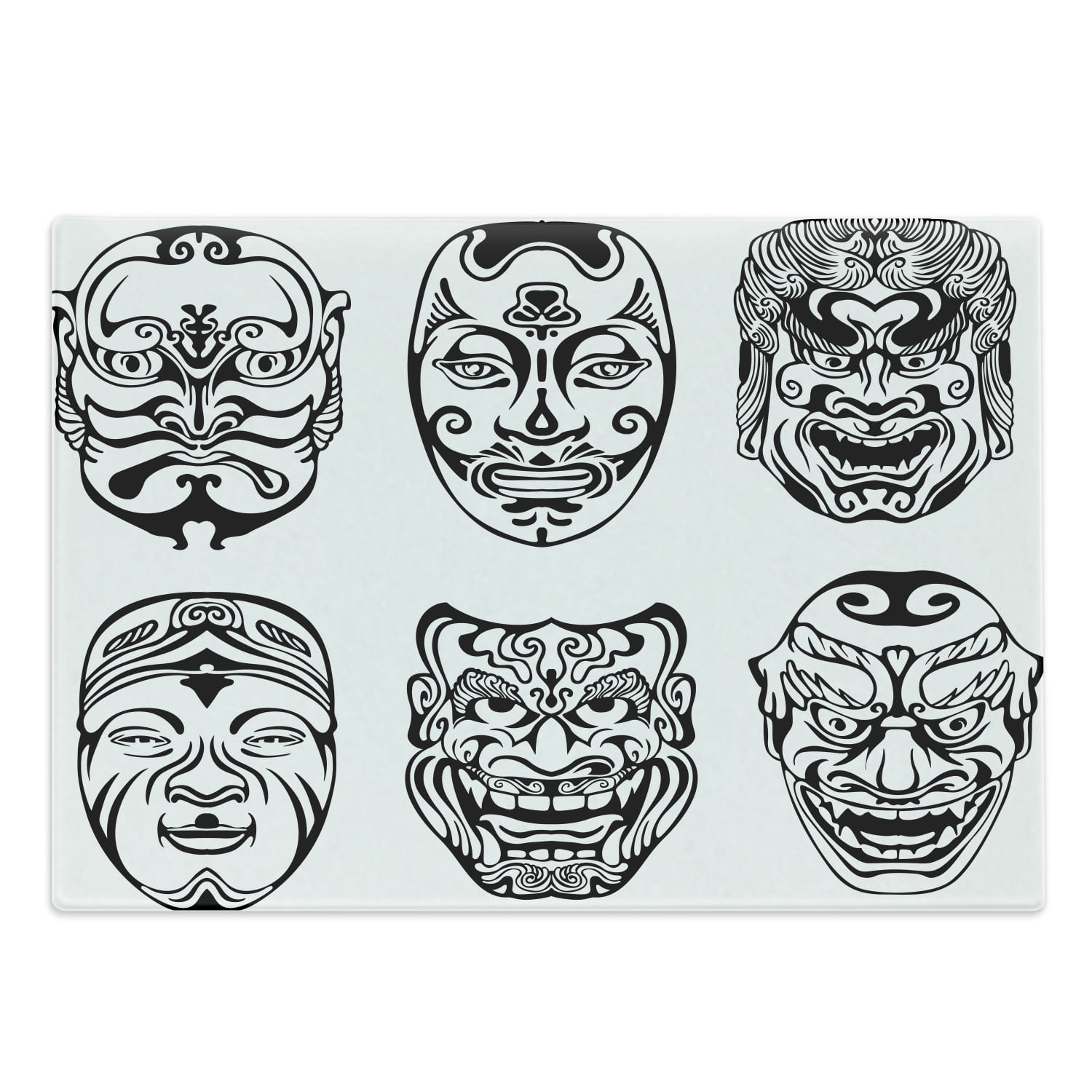 Kabuki Cutting Board, Japanese Nogaku Theatricals Showing Emotions ...
