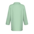 Wangxldd Mint Green T Shirts For Women 3 4 Length Sleeve Polo Collared