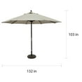 Tropishade 11-foot Dark Wood Market Umbrella with Beige Olefin Cover ...