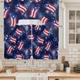 Blue American Flag Kitchen Curtains Swag Valance and Tier Curtains Set ...