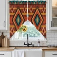 Aztec Tribe Swag Curtain Valance for Window 2 Panels Rhombus Triangle ...
