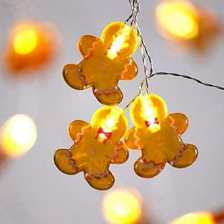 HTOOQ Gingerbread Men Cookies Christmas String Lights Decoration, 10 ft ...