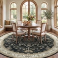 Area Rugs Round 8ft Washable Non-slip Flvintdimedallion Carpet For ...
