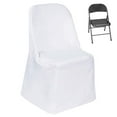 Efavormart 5PCS White Linen Polyester Folding Chair Cover Dinning Chair ...