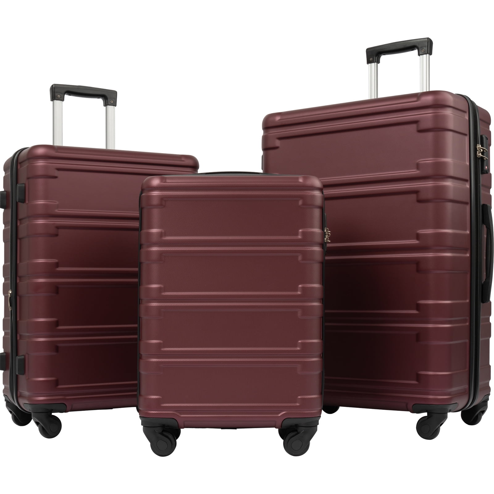 3 Piece Expandable Luggage Sets, 20 24 28 Inches Lightweight Hardshell ...