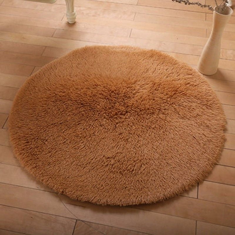SAYFUT 32'' Round Rugs Circular Bedroom Fluffy Rugs Anti-Skid Shaggy ...