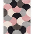 Well Woven Hilda Blush Pink Modern Geometric Circles Boxes Area Rug (9 ...