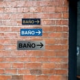 Signs ByLITA Basic Baño Right Arrow Directional Sign (Ivory/Dark Brown ...