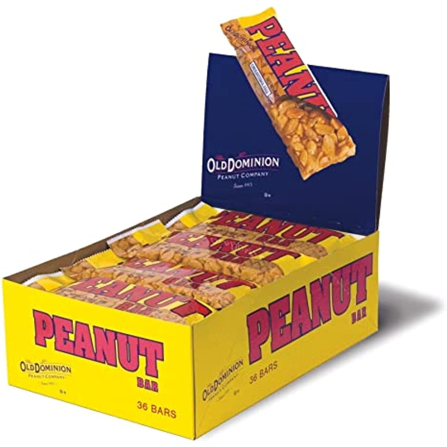 Old Dominion Peanut Block Bar, 1.65 Ounce - 36 Count Display Box, 36 ...