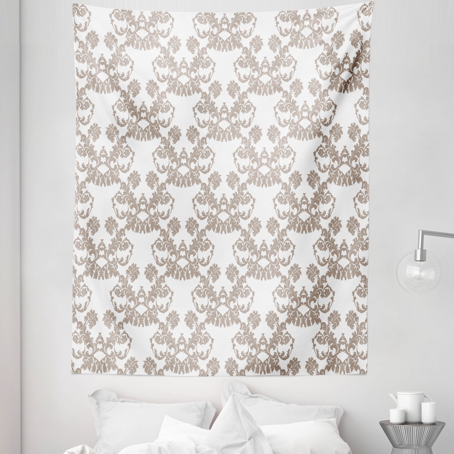 Damask Tapestry, Rococo Style Flourishing Flowers Imperial Pattern Old ...