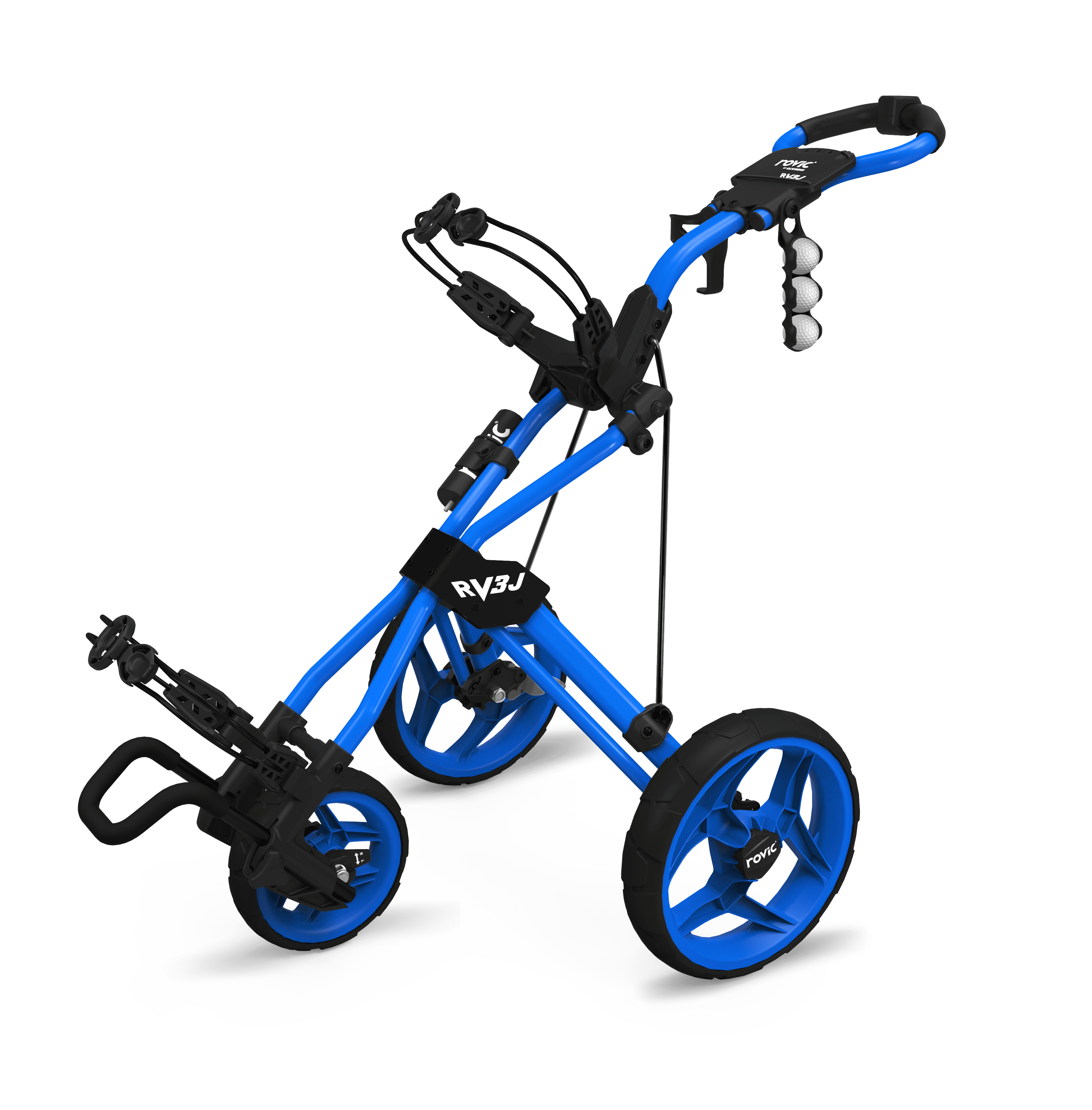 Rovic Model RV3J Junior | Youth 3-Wheel Golf Push Cart (Blue) - Walmart ...