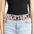 Buckle-Down Belt, Seatbelt Buckle Belt, Peace Sketch Red White, Youth ...