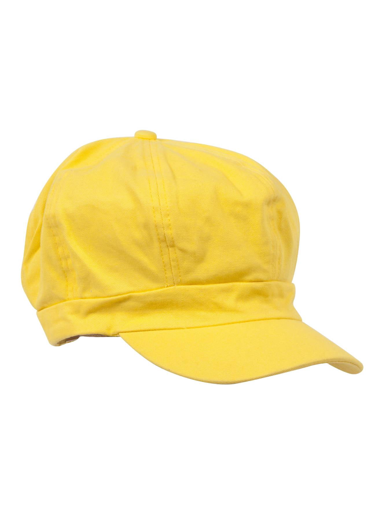 Cotton Elastic Newsboy Cap - Yellow - Walmart.com