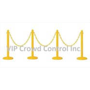 VIP Crowd Control, 6 Gold Crown Rope Stanchions + 4 Black Velour Ropes ...
