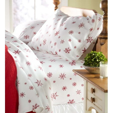 Crystal Snowflake Cotton Flannel Sheet Set Full Size - Walmart.com