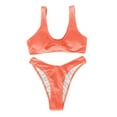 Elegant Tankini Bathing Suits For Women Two Piece Solid Color Bra Low