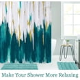 Blue Shower Curtain, Blue White Mix Gold Brush Strokes Graffiti Oil ...