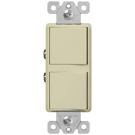 ENERLITES Double Paddle Rocker Combination Decorator Switch, Ground ...
