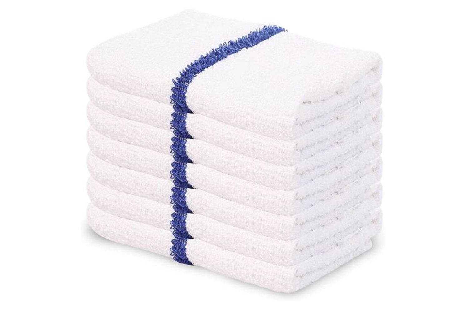 JMR Cotton 16x19 White/ Blue Striped Restaurant Bar Mops Kitchen Towels ...