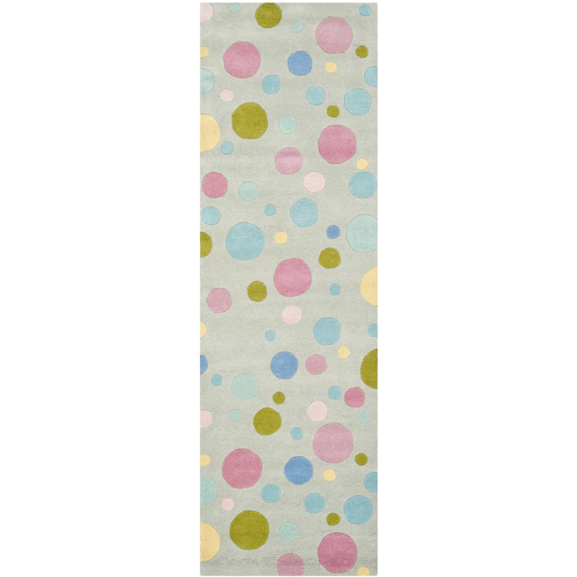 Safavieh Soho Dots Polka Dots Wool Runner Rug, Grey/Multi, 2'6" x 8 ...