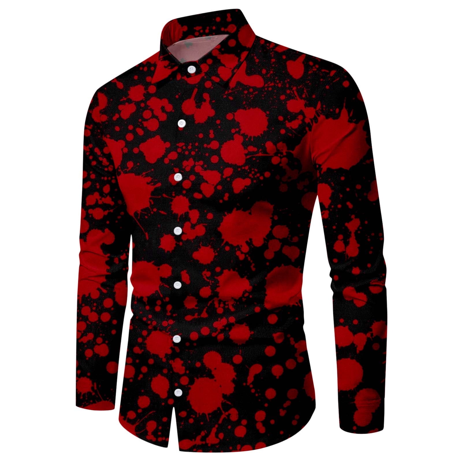 Click here for Linyuppp Mens Halloween Bloodstain Print Party Shi... prices