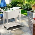 GoDecor Mobile Beverage Ice Chest: Outdoor Standing Party Bar Table ...