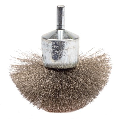 Weiler 3" Circular Flared Crimped Wire End Brush 0.008" Steel Fill 1/4" Stem (4 Pack) - Walmart.com