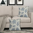 Blue Fall Pillow Covers 20x20 Set of 2 Cream Maple Leaf Print Autumn ...