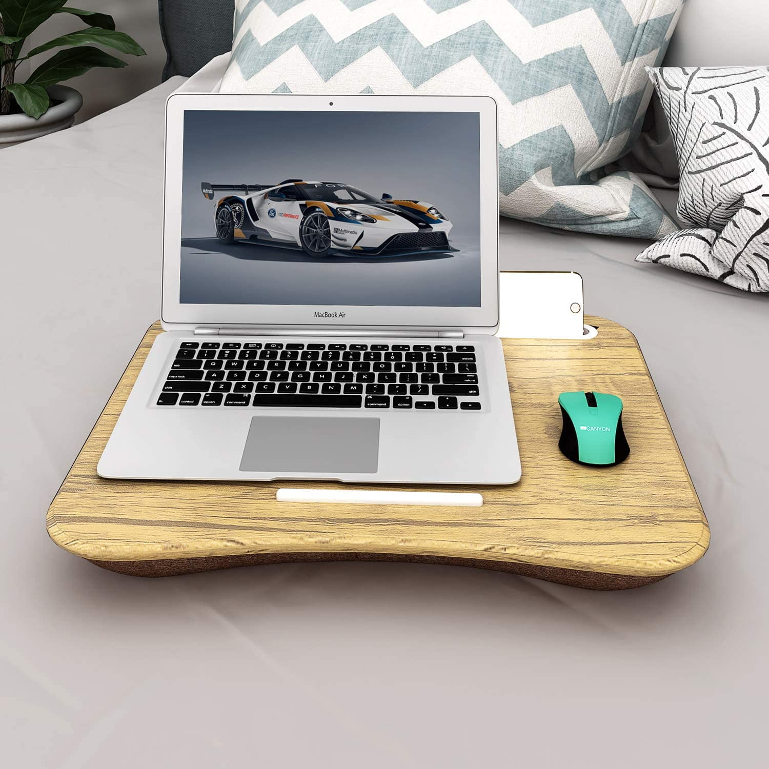 HOME BI Lap Desk/Portable Notebook Desk with Phone Holder, Fit Up to 15 ...