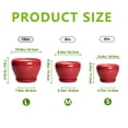 Red Ceramic Plant Pots Set of 3 – 6, 8, 10 Inch Round Flower Pots with ...